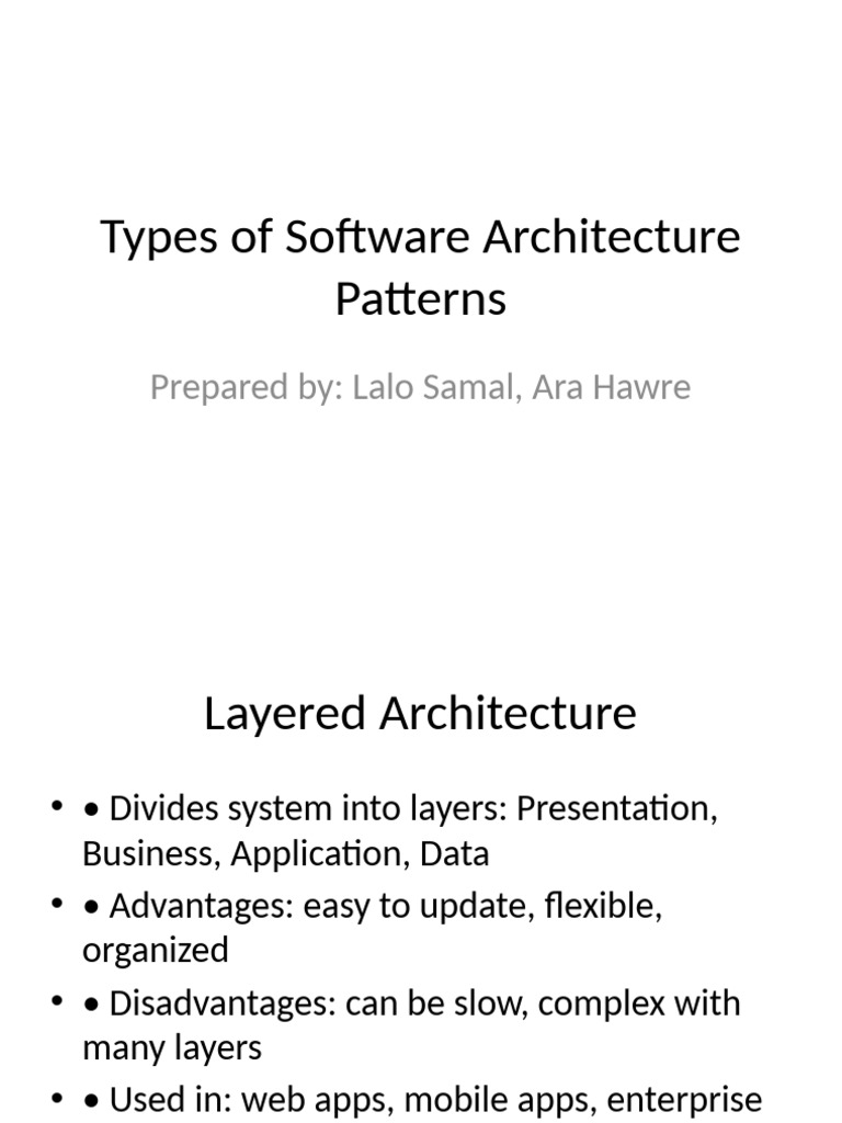 Software Architecture Patterns Pdf Client Server Model Scalability