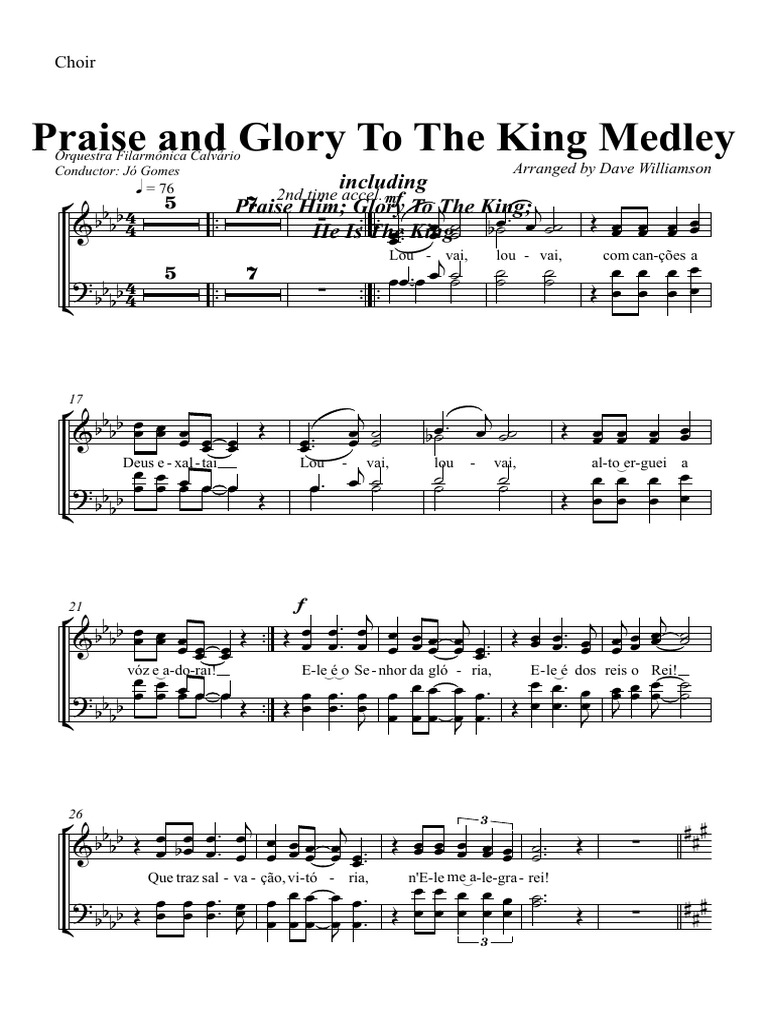 01 - Praise and Glory To The King Medley - Choir | PDF