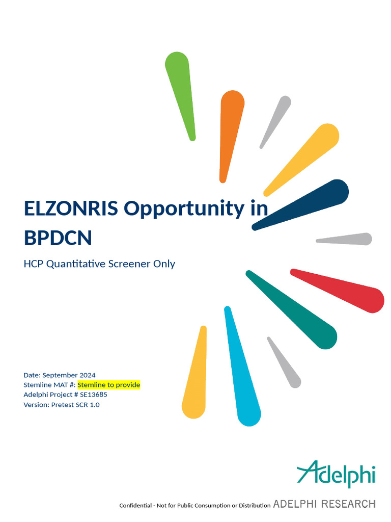 SE13685 ELZONRIS Opportunity Research Pretest - SCR v1.0 | PDF ...