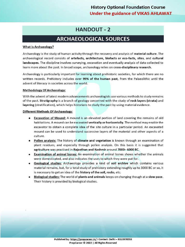 Handout2(ArcheologicalSources) | PDF