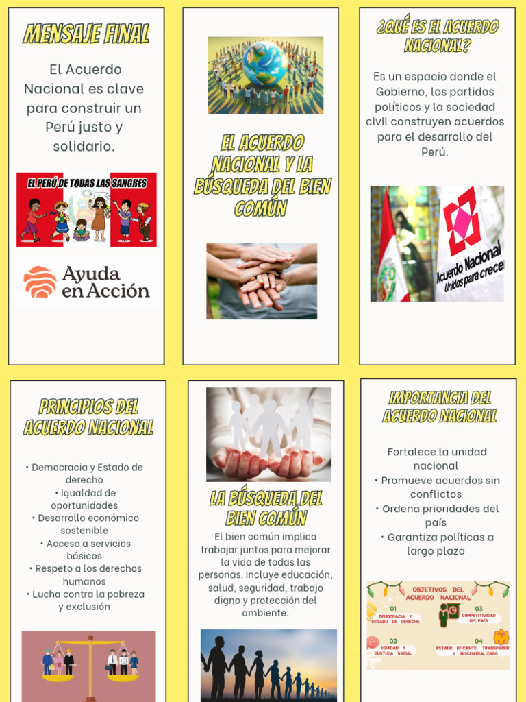 Folleto Tríptico Proyecto Creativo Ilustrado Amarillo | PDF | Igualdad social | Justicia