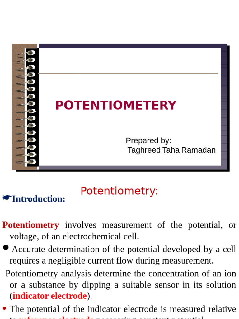 Potentiometry: Principles and Applications | PDF | Titration | Chemistry