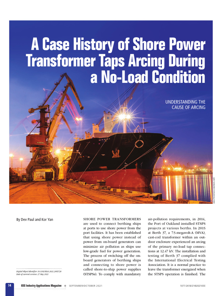 Shore Power Transformer Taps Arcing Fault | PDF | Transformer ...