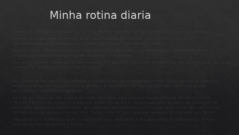 Minha Rotina Diaria | PDF
