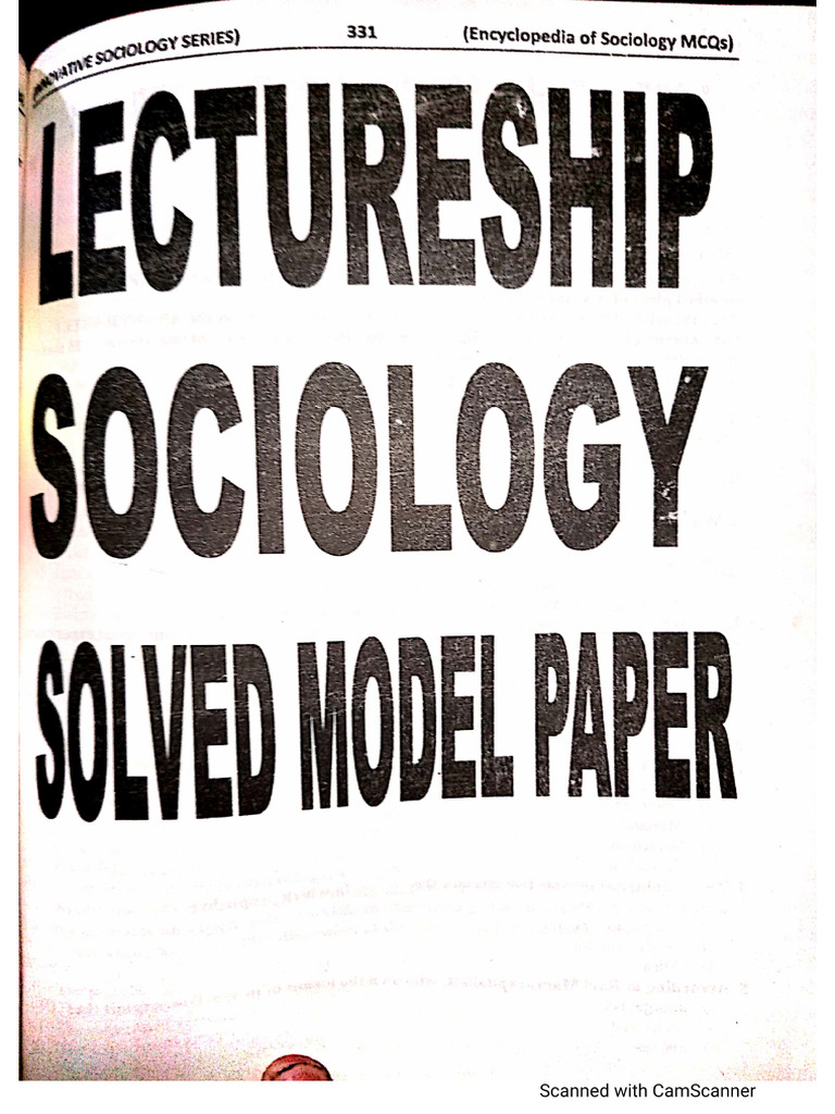 Past Papers Sociology | PDF