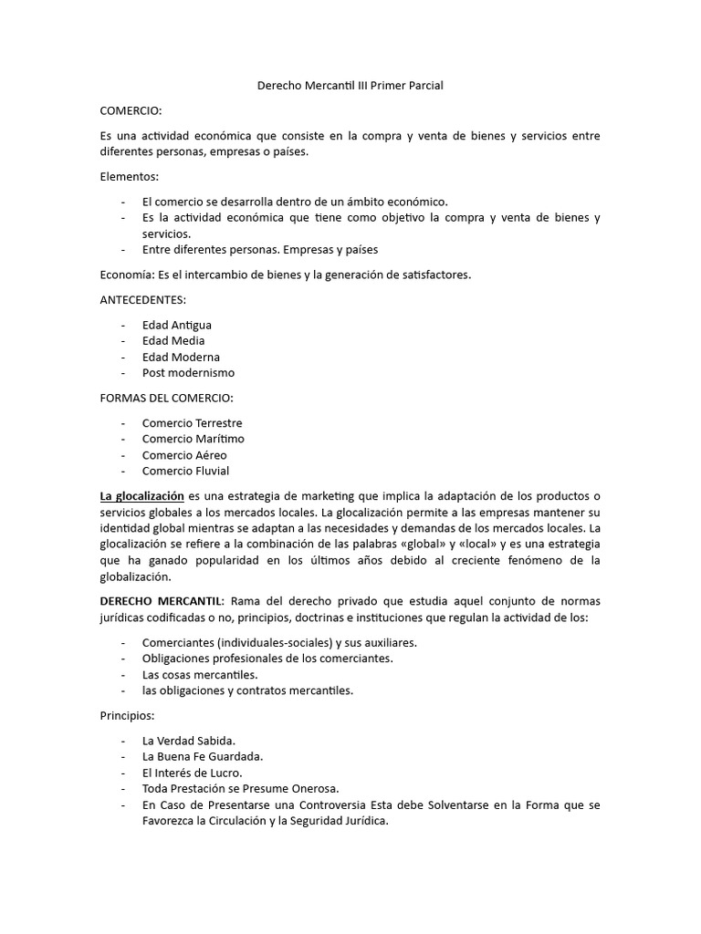 Derecho Mercantil III Examen Final | PDF | Pagos | Derecho privado