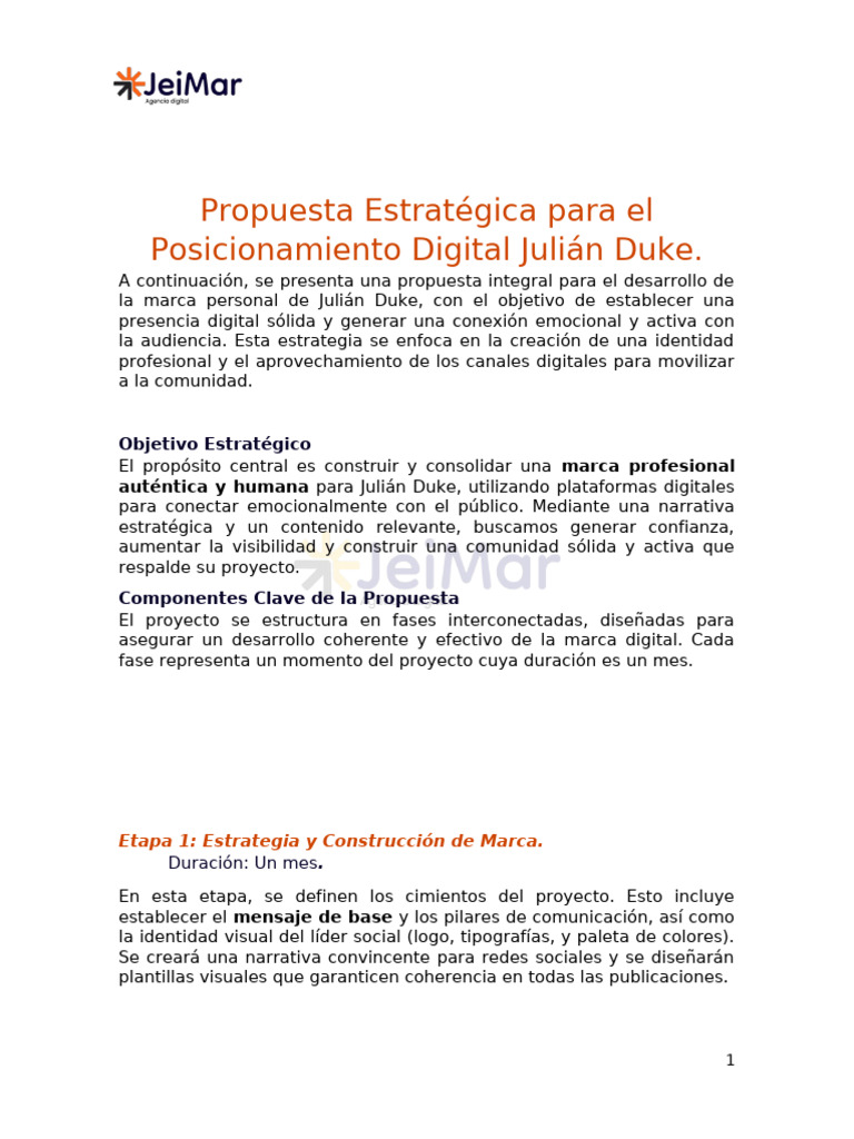 Estrategia Digital para Julián Duke | PDF | Marca | Facebook