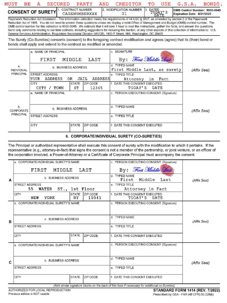 SF 1414 Template | PDF