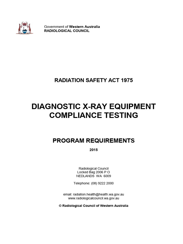 Diagnostic X-Ray Compliance Testing Guide | PDF | Radiography | Radiology