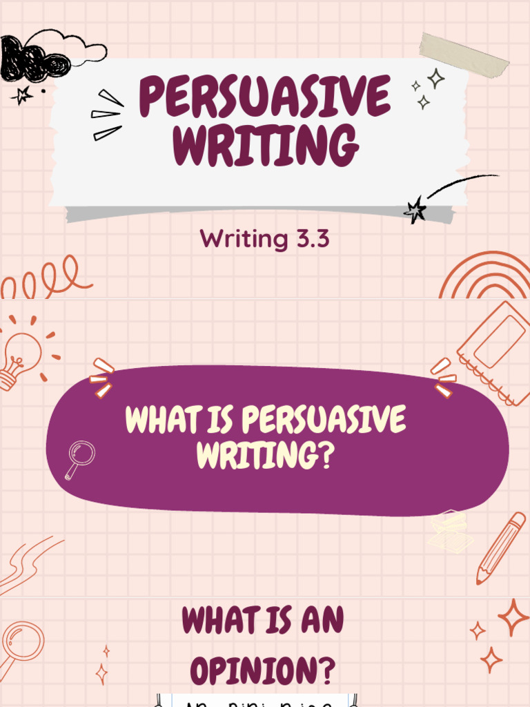 Persuasive Writing 4.1 | PDF