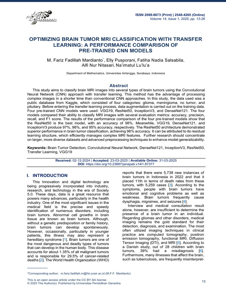 2 Optimizing Brain Tumor Mri Classification With Transfer Learning A ...