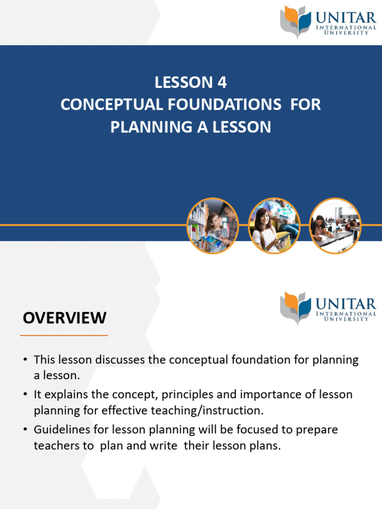 L4.1 Conceptual Foundation of Lesson Planning | PDF | Lesson Plan ...
