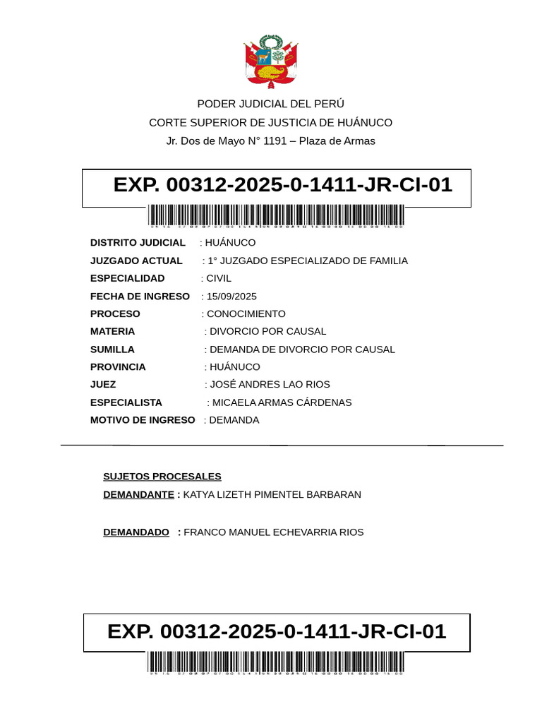 Caratula Expediente Judicial | PDF
