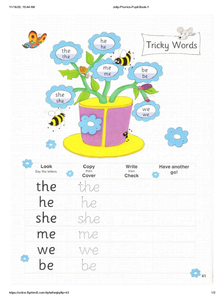 Tricky Words 1 | PDF