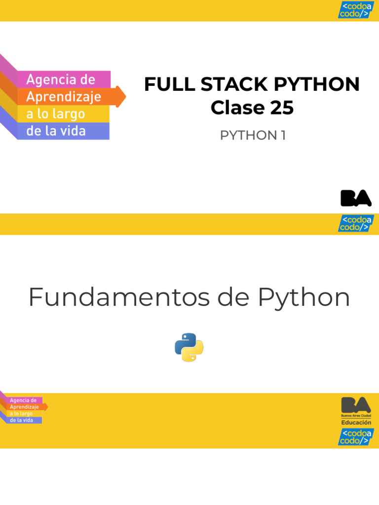 Clase 25. Python 1 | PDF | Python (lenguaje de programación) | Lenguaje ...