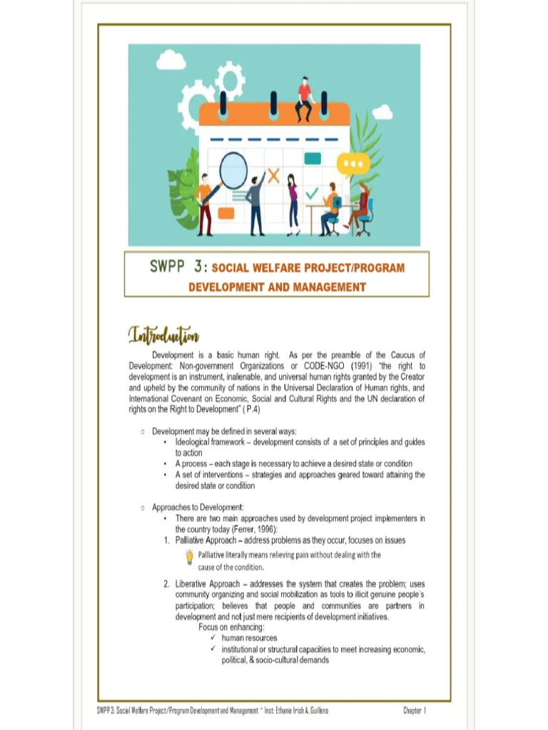 Social Welfare Project Program Development Management | PDF