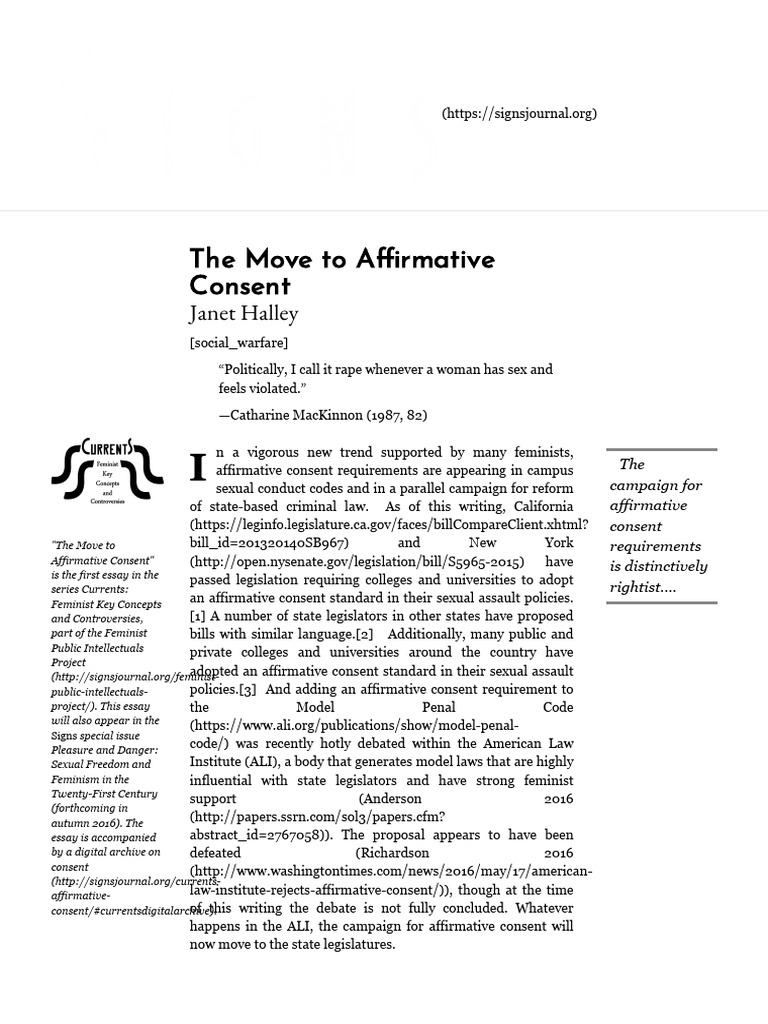 The Move to Affirmative Consent _ Signs_ Journal of Women in Culture ...