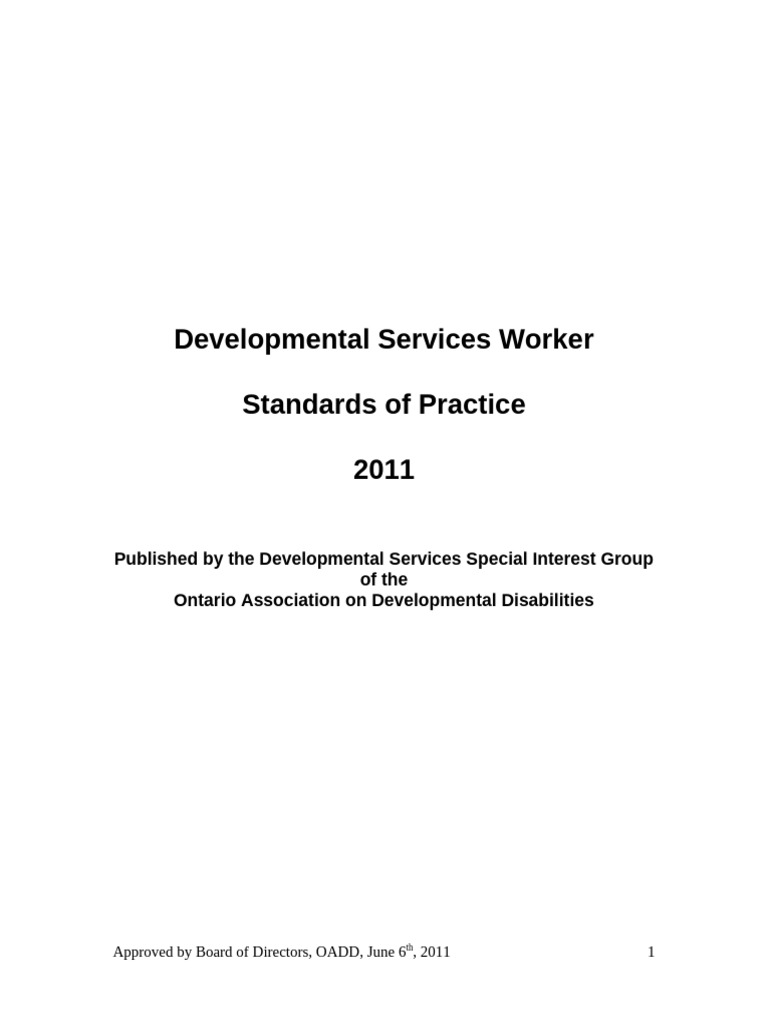 DSW Standards of Practice June 2011 | PDF | Consent | Intellectual ...