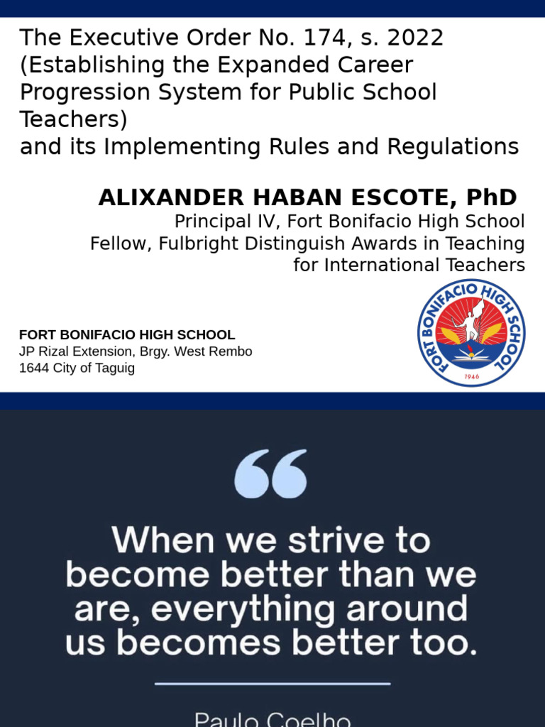 17 the Executive Order No. 174, s. 2022 (Establishing the Expanded Career Progression System for ...