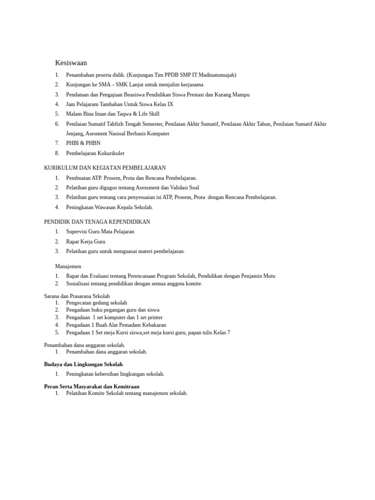 Tabel RKT 2025.2026 | PDF