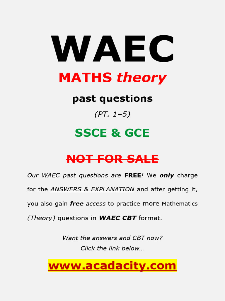 WAEC Maths Theory Past Questions Free | PDF | Longitude | Pi
