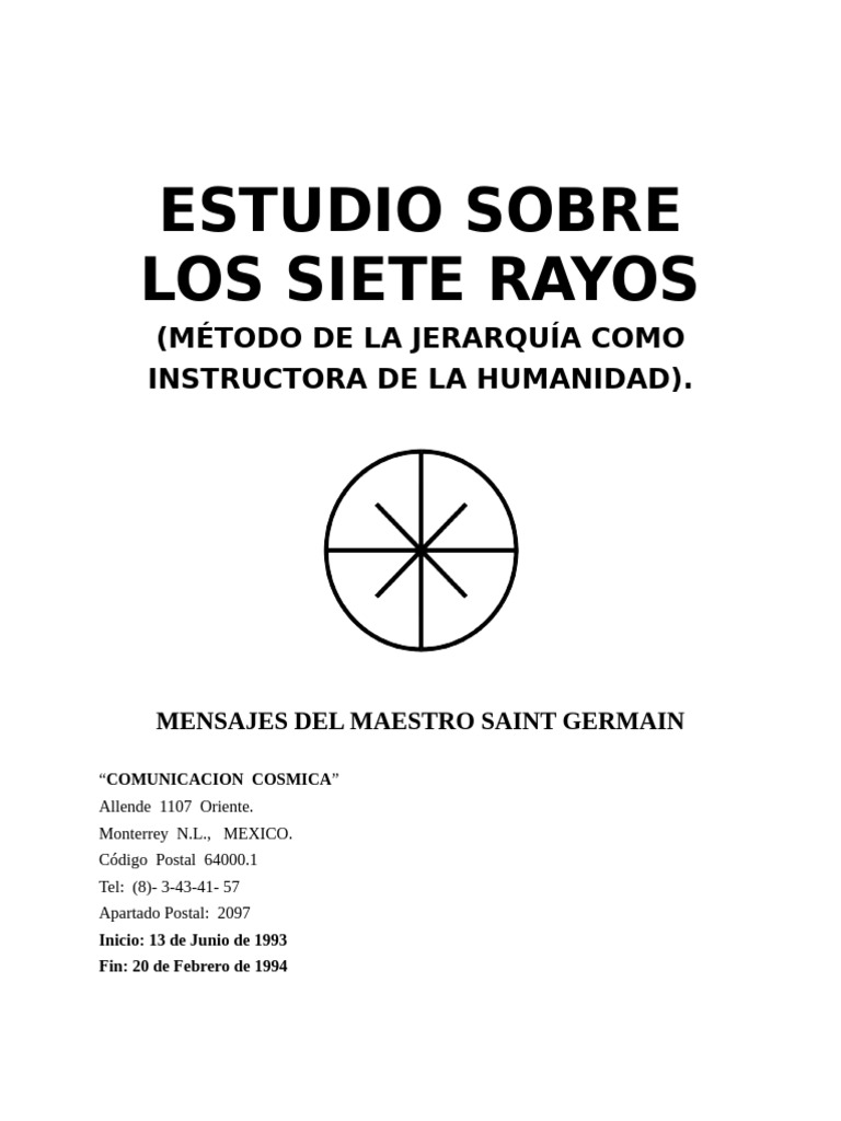 Estudio de los Siete Rayos y su Instrucción | PDF | Humano | Relámpago