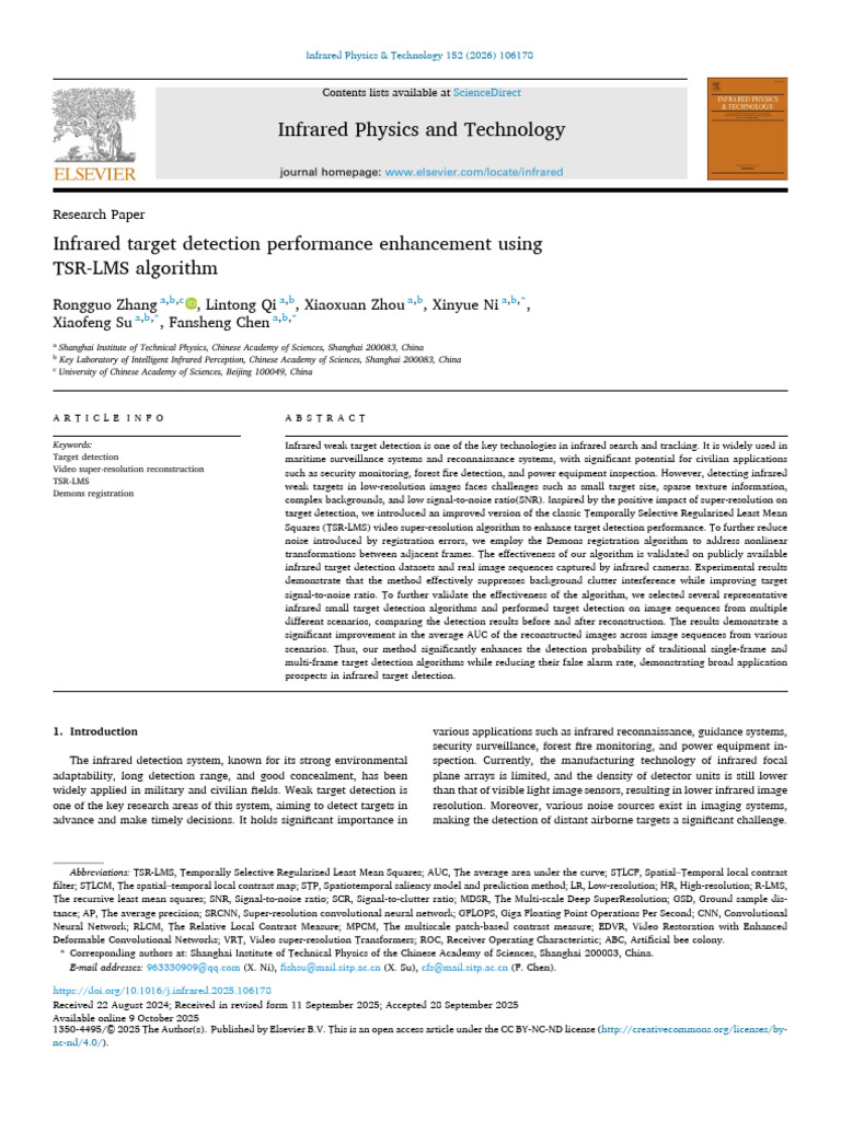 Infrared Target Detection Performance Enhancement Using TSR-LMS ...