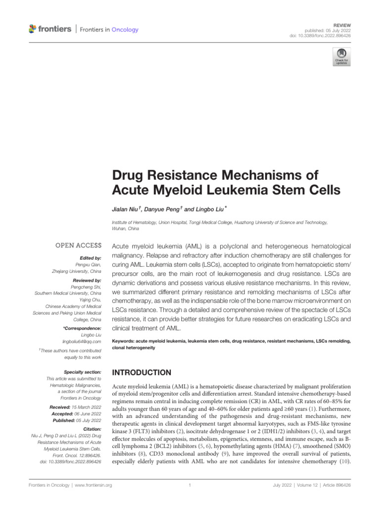 Fonc 12 896426 | PDF | Stem Cell | Apoptosis