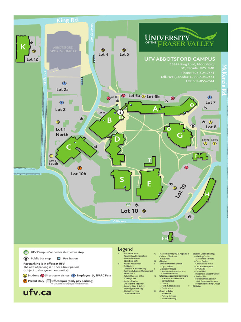 2022 UFV Campus Map Abbotsford With Legend 1 | PDF