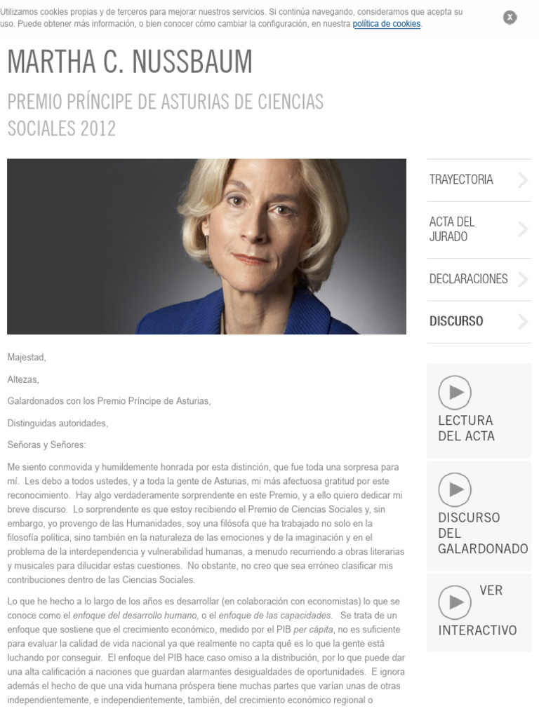 Martha C. Nussbaum - Premiados - Premios Princesa de Asturias - Fundación Princesa de Asturias ...