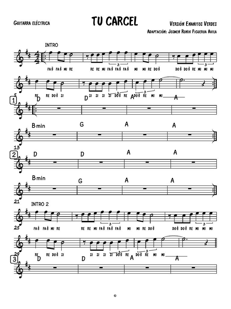 Acordes de "Tu Cárcel" - Enanitos Verdes | PDF | Instrumentos de la ...
