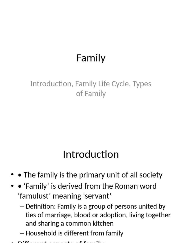 Family Presentation | PDF