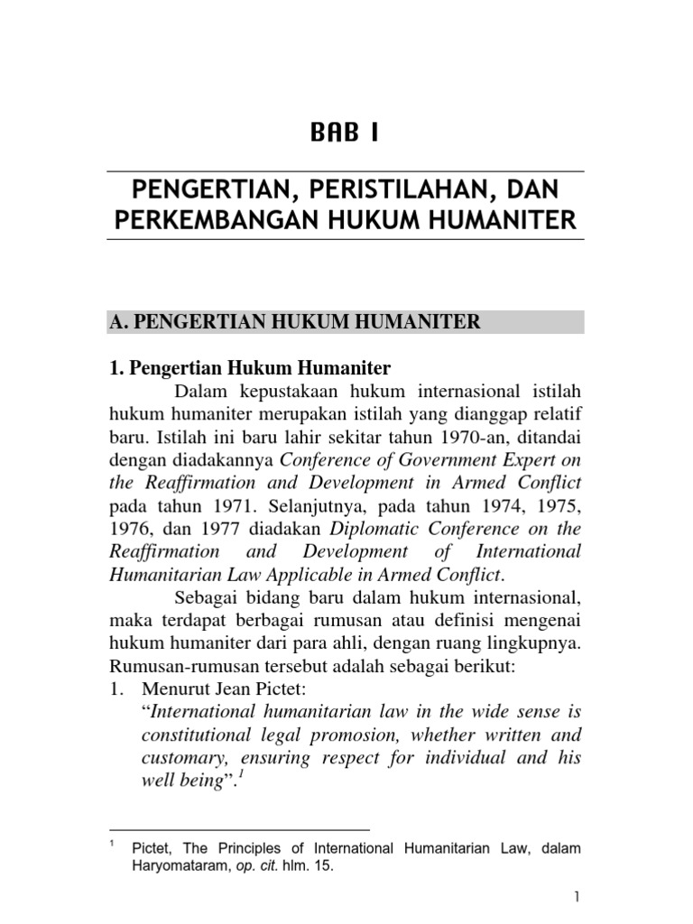 Pengantar Hukum Humaniter Internasional - Normal - Bab 1 | PDF