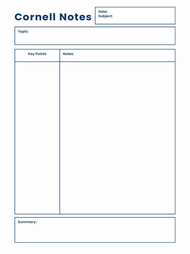 Cópia de Cornell Notes - Different Colors | PDF