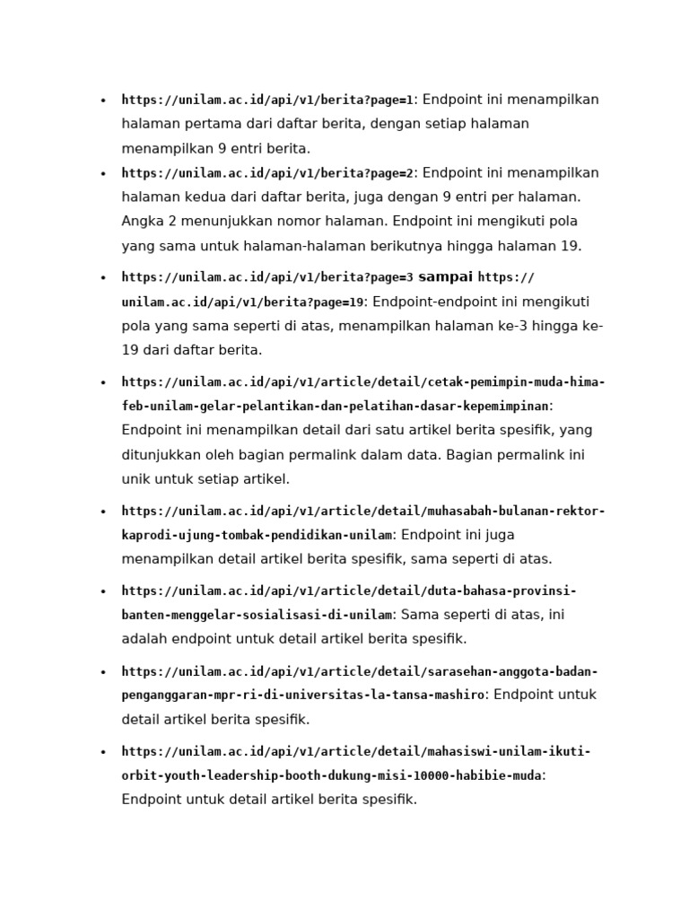 Endpoint Unilam Web | PDF