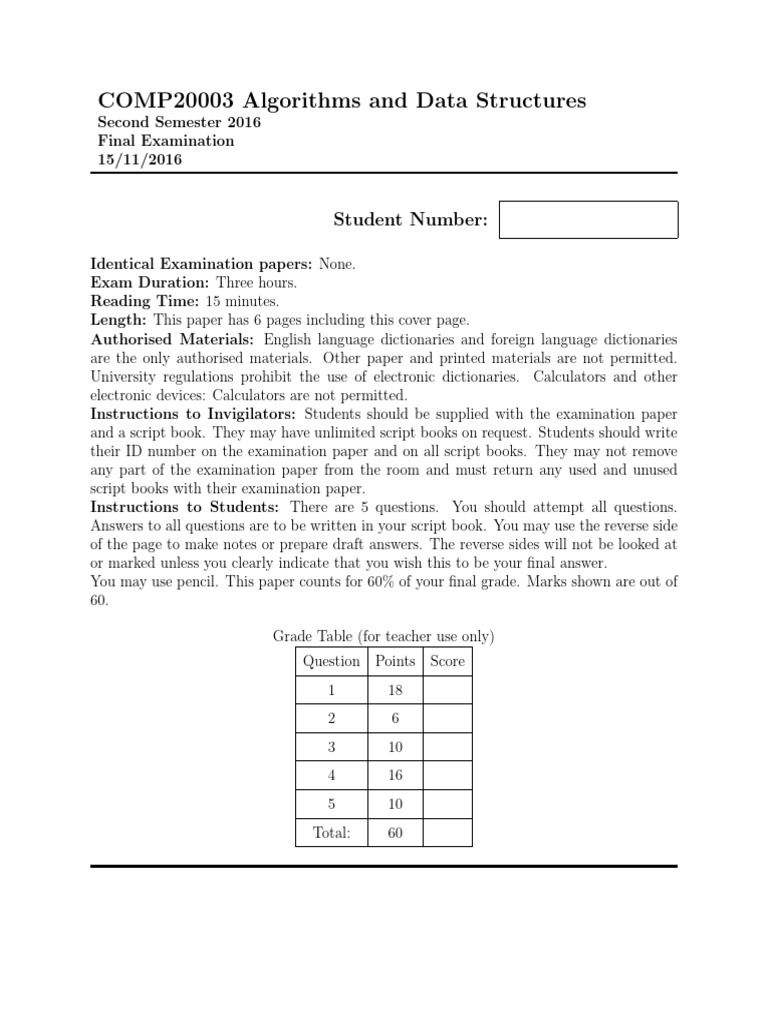Ads Exam 2016 | PDF | Discrete Mathematics | Applied Mathematics