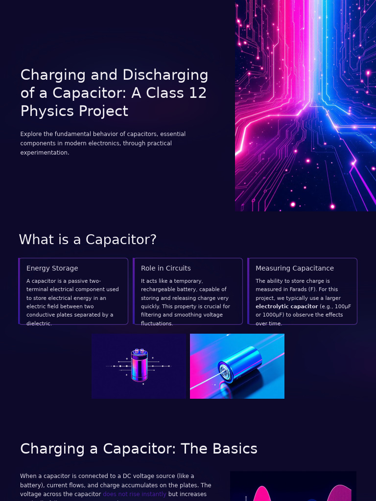 Capacitor Charging & Discharging Project | PDF | Capacitor | Voltage