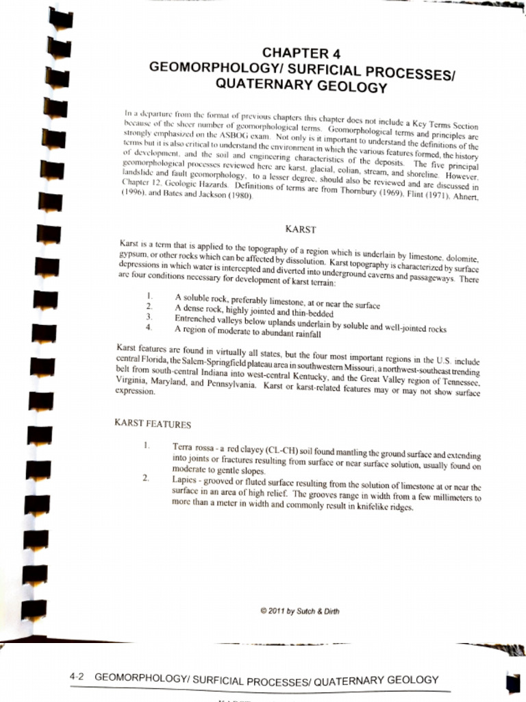 Ch 4 Geomorphology-Surficial Processes-Quaternary Geo | PDF