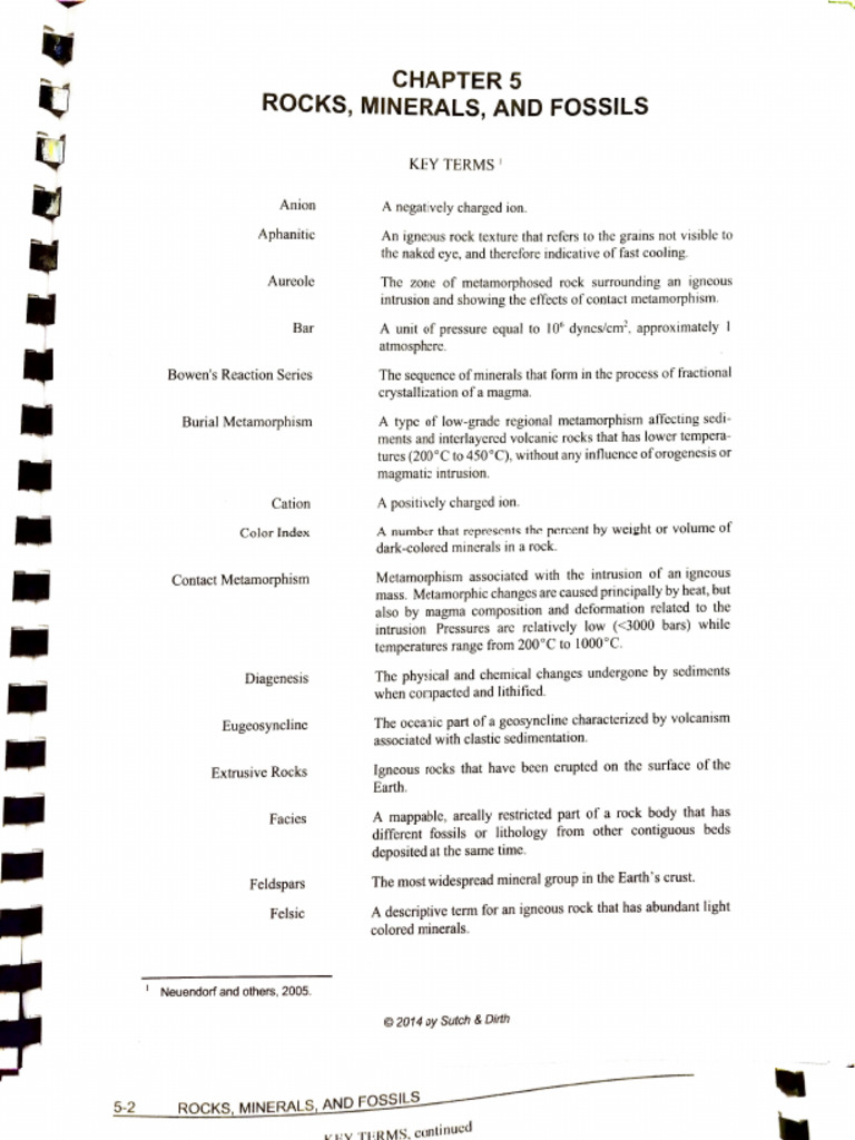 CH 5 Rocks, Minerals and Fossils | PDF