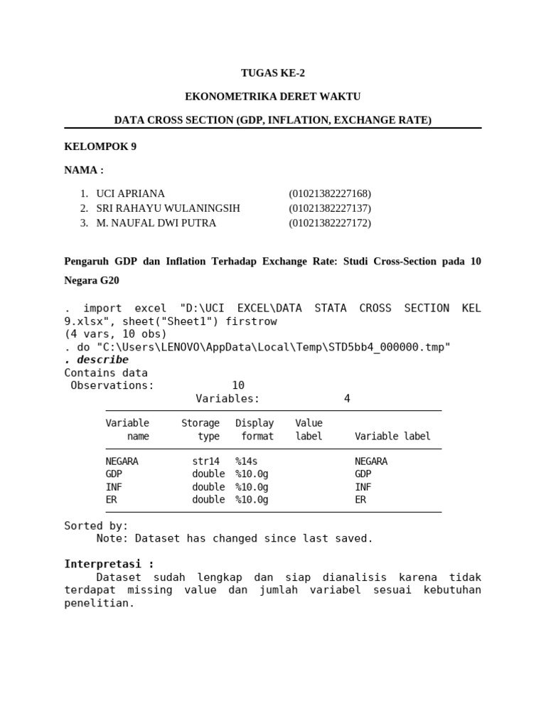Kelompok 9 - Data Cross Section - 251p1 | PDF