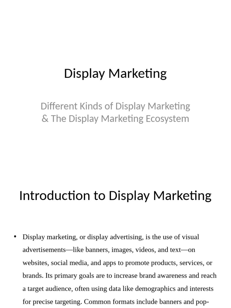 Understanding Display Marketing Types | PDF | Advertising | Online ...