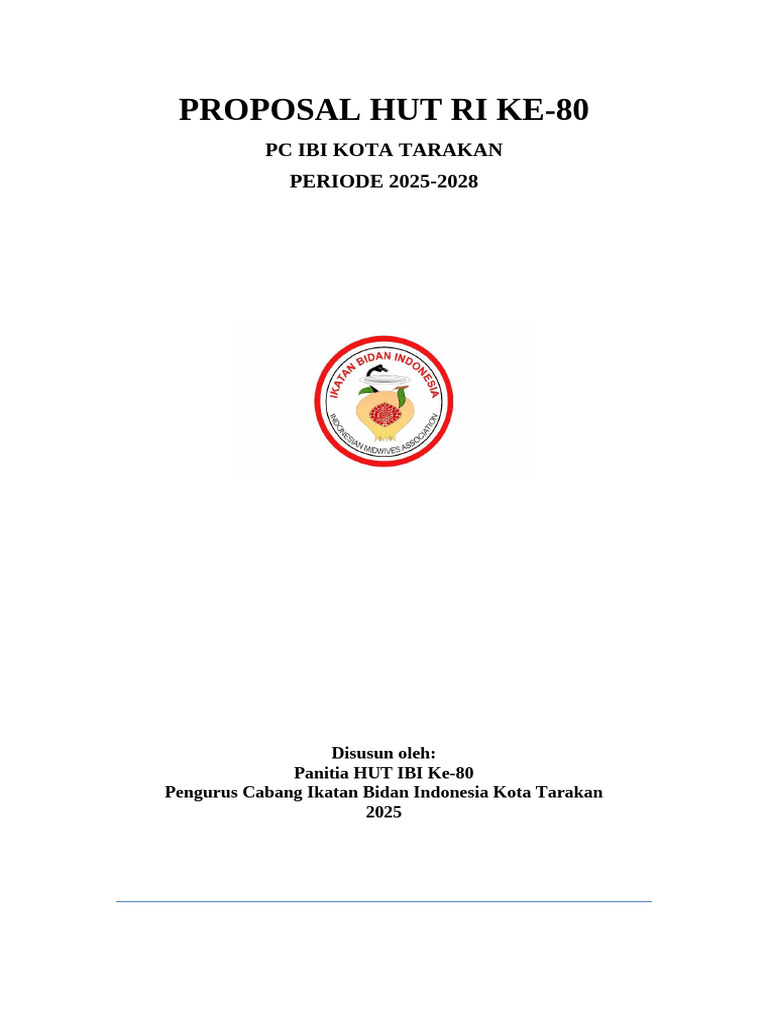 Proposal HUT RI ke-80 IBI Tarakan 2025 | PDF