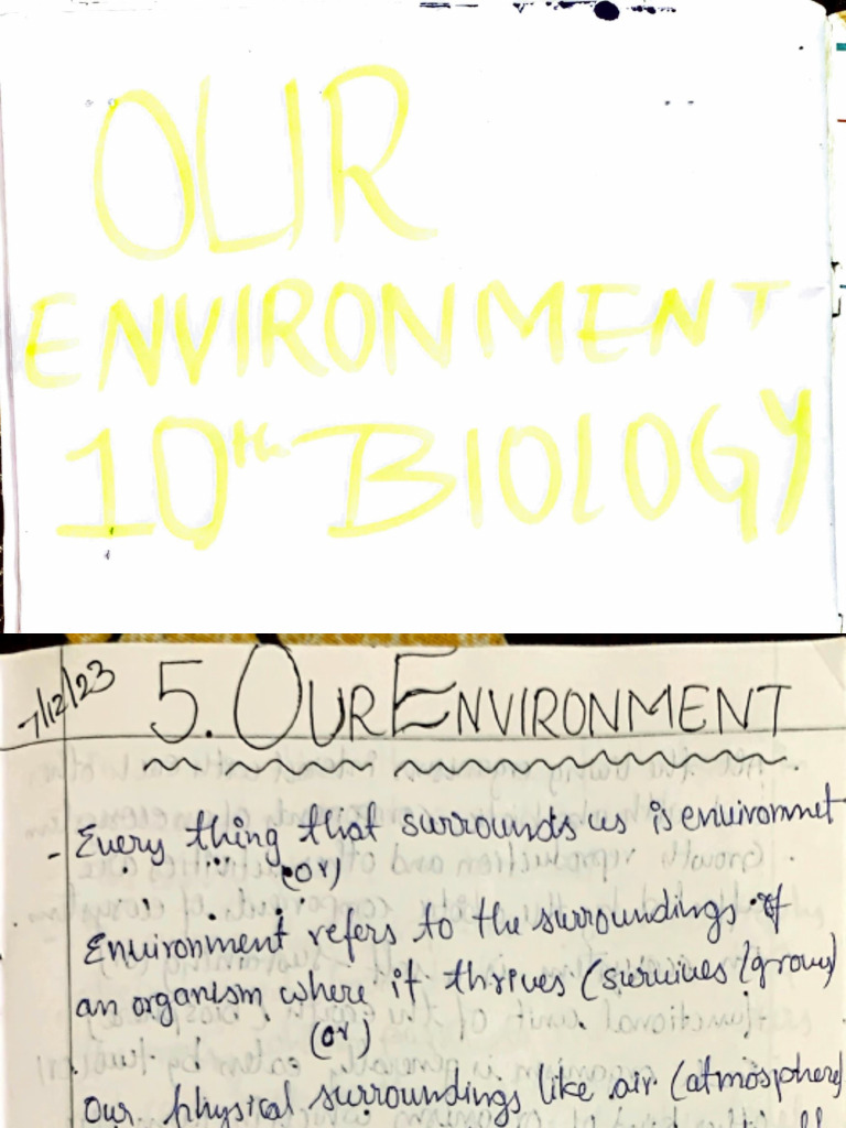 HD Quality Biology Class 10th (OUR ENVIRONMENT) | PDF