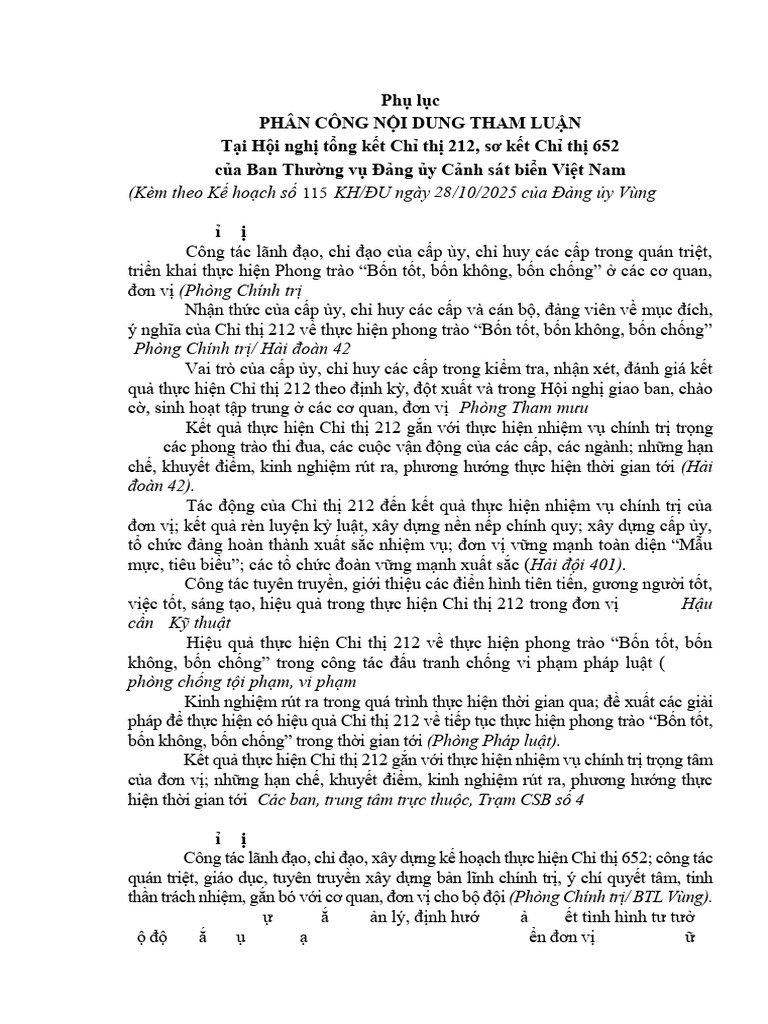 Phu Luc 2. Phan Cong Noi Dung Tham Luan | PDF