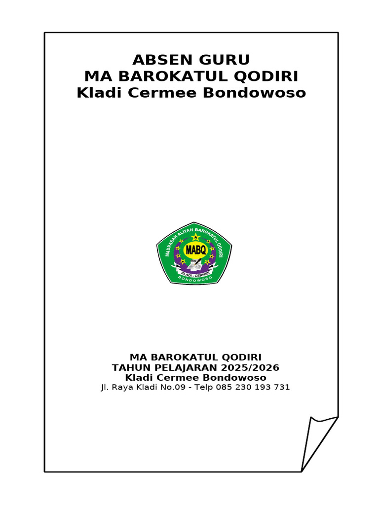 Cover Absen Guru | PDF