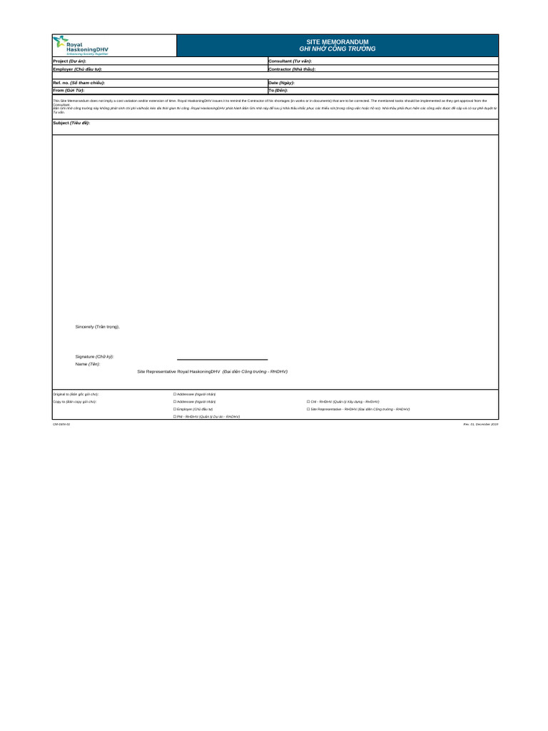 Site Memorandum for Project Inspections | PDF | Air Conditioning ...
