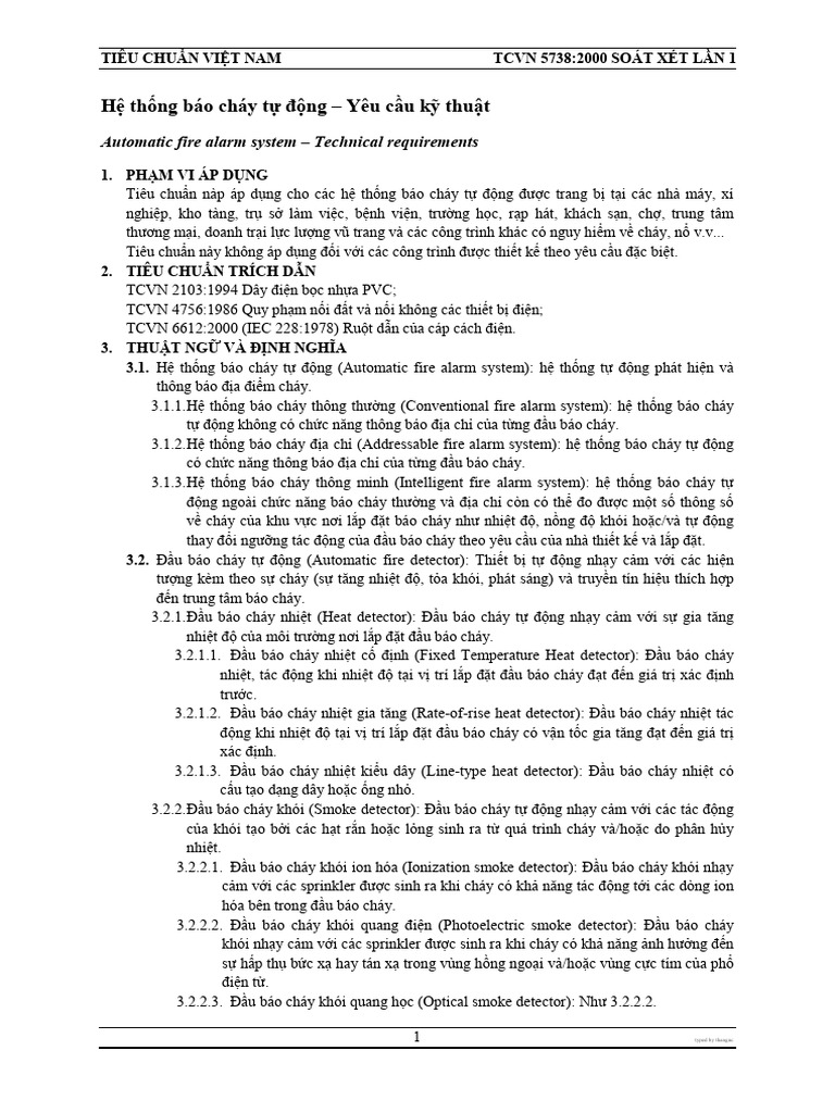 TCVN 5738 - 2000 - He Thong Bao Chay Tu Dong | PDF