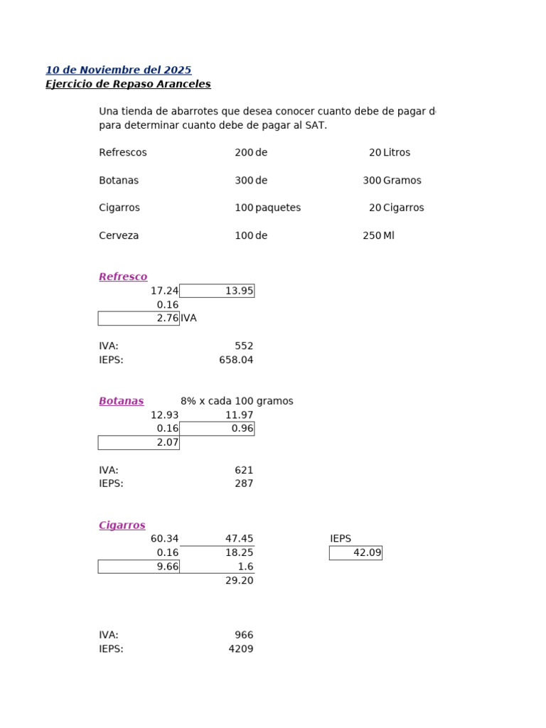 Ejercicio de Repaso | PDF