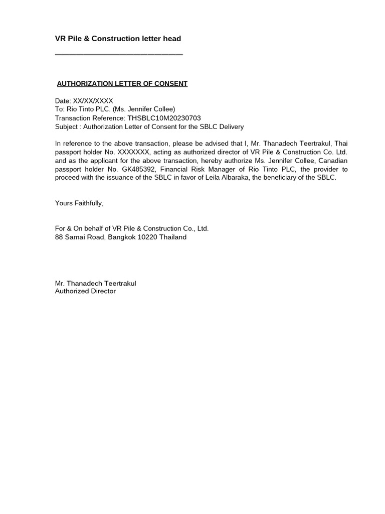 Draft Letter of Consent | PDF