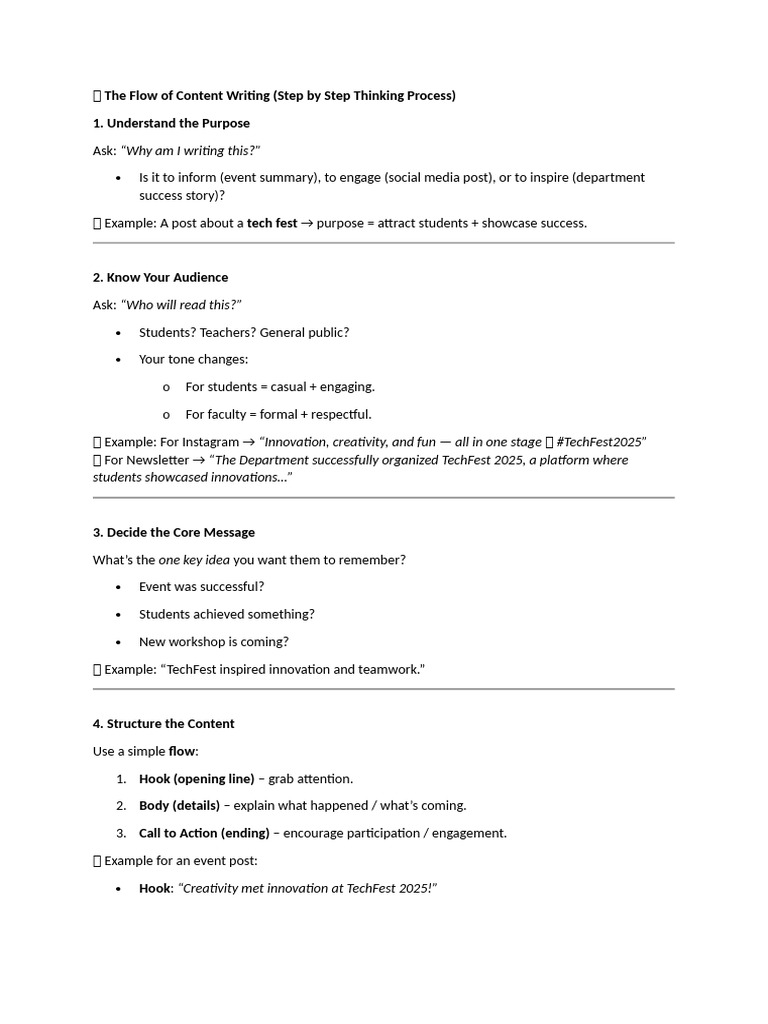? the Flow of Content Writing | PDF